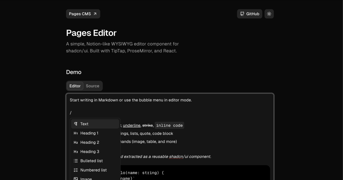 Pages Editor | pages-cms/editor